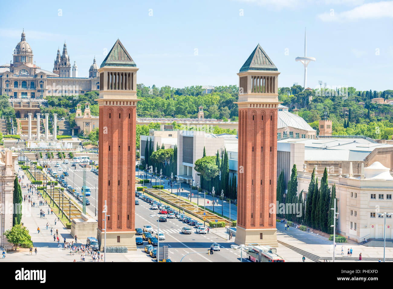 Venetian Towers in Barcelona Stock Photo - Alamy
