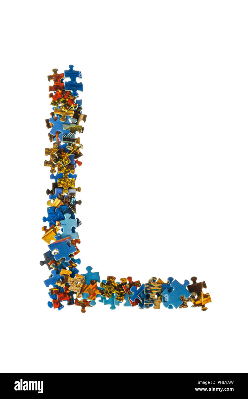 Letter L made of puzzle pieces Stock Photo - Alamy