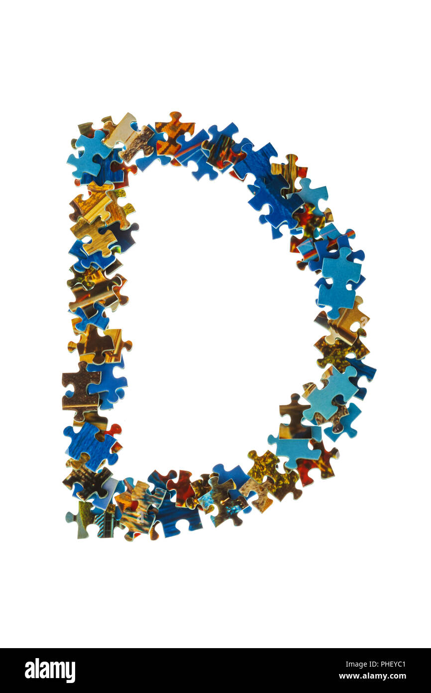 Letter D made of puzzle pieces Stock Photo - Alamy