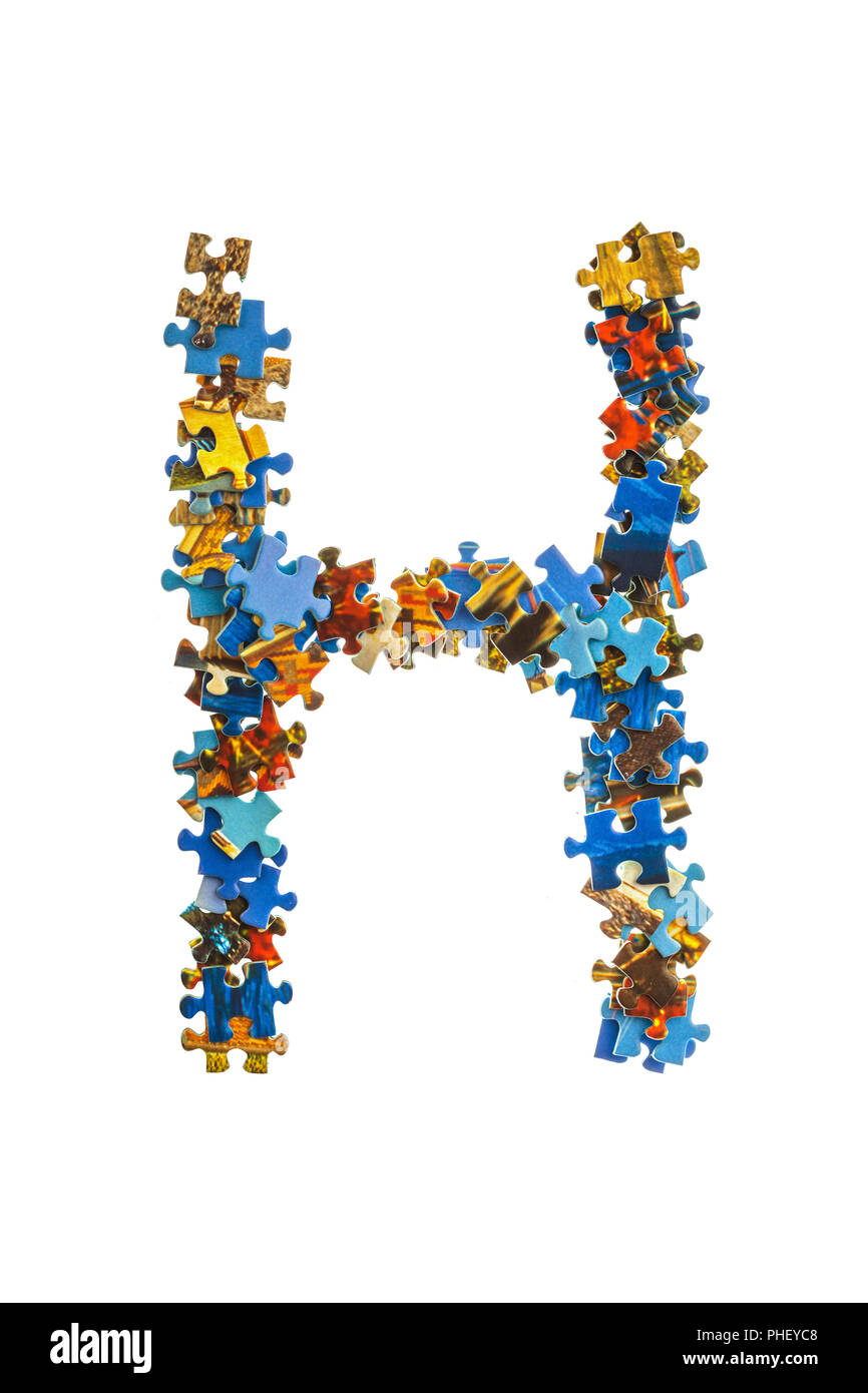 Letter H made of puzzle pieces Stock Photo - Alamy