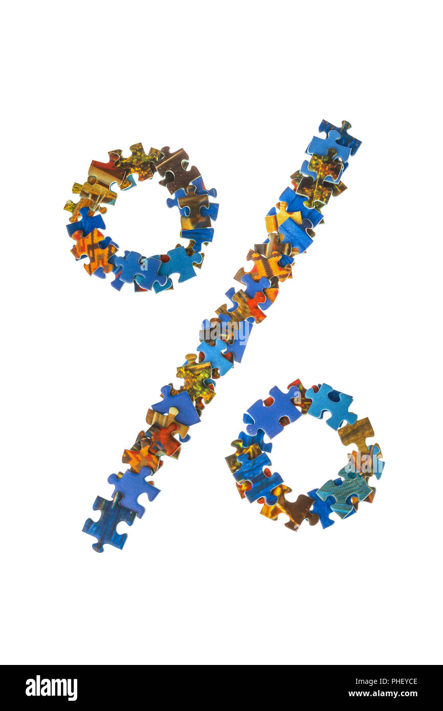 Symbol % made of puzzle pieces Stock Photo - Alamy