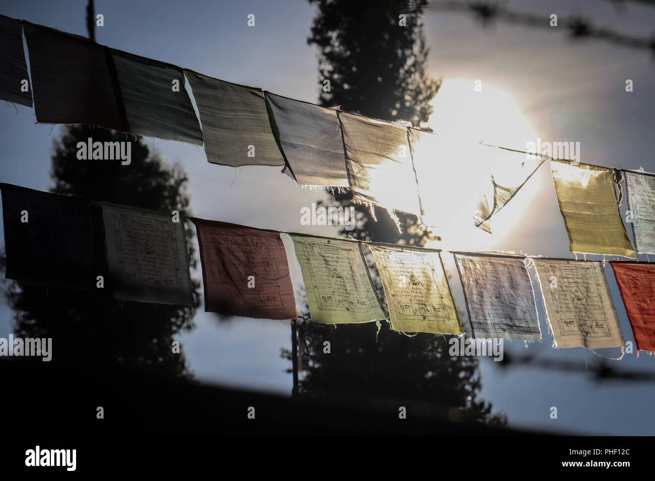 Buddhist prayer flags Stock Photo - Alamy