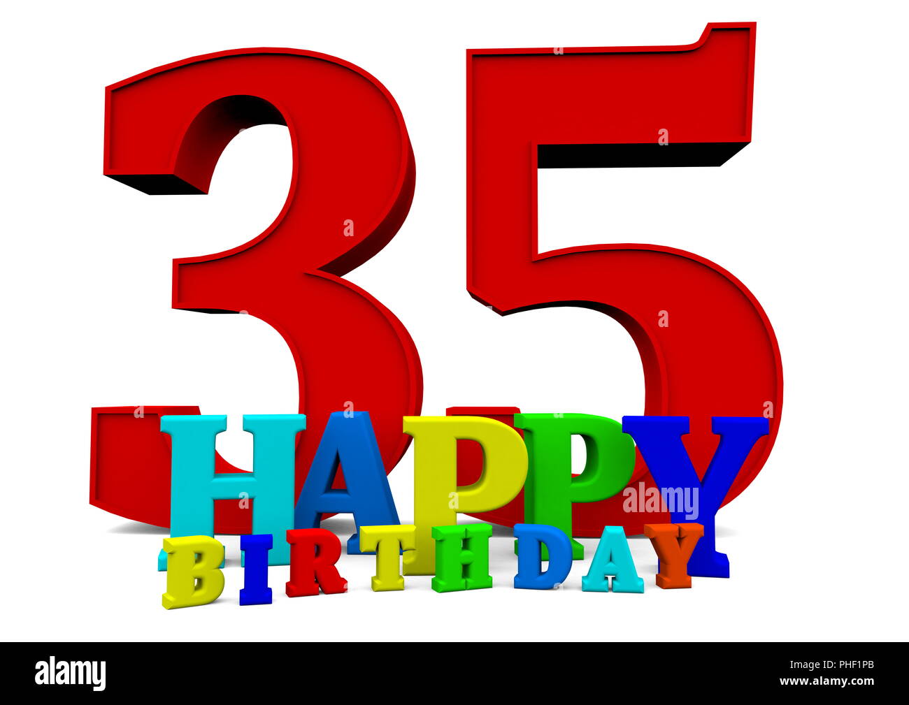 Happy birthday years 35 anniversary of the birthday hi-res stock ...