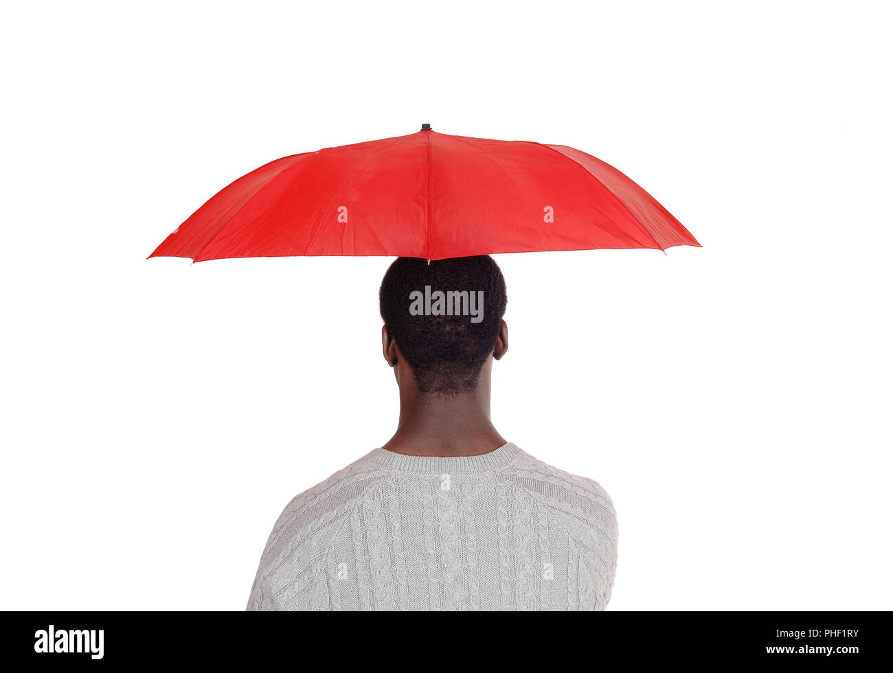 Man red umbrella standing back hi-res stock photography and images - Alamy