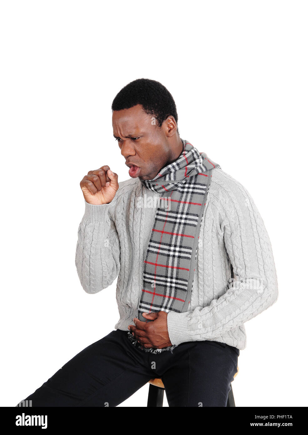 Sick man coughing holding hi-res stock photography and images - Alamy