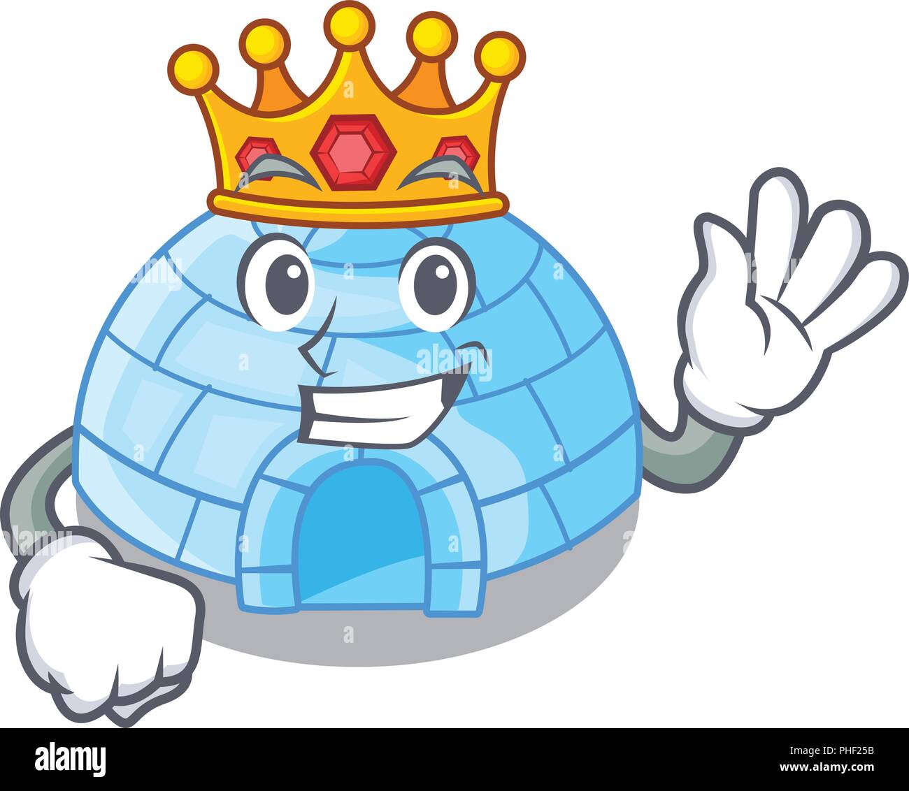 King cartoon ice house igloo on snowing day vector illustration Stock ...