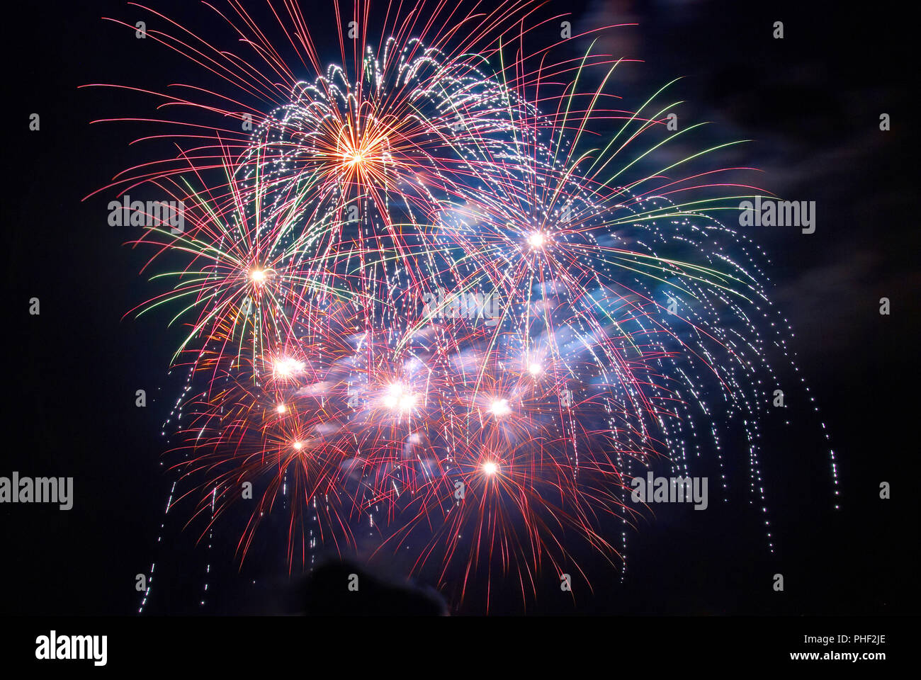 Beautiful holiday fireworks Stock Photo - Alamy