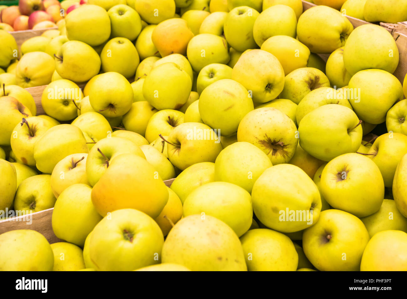 Pile of yellow apples hi-res stock photography and images - Alamy