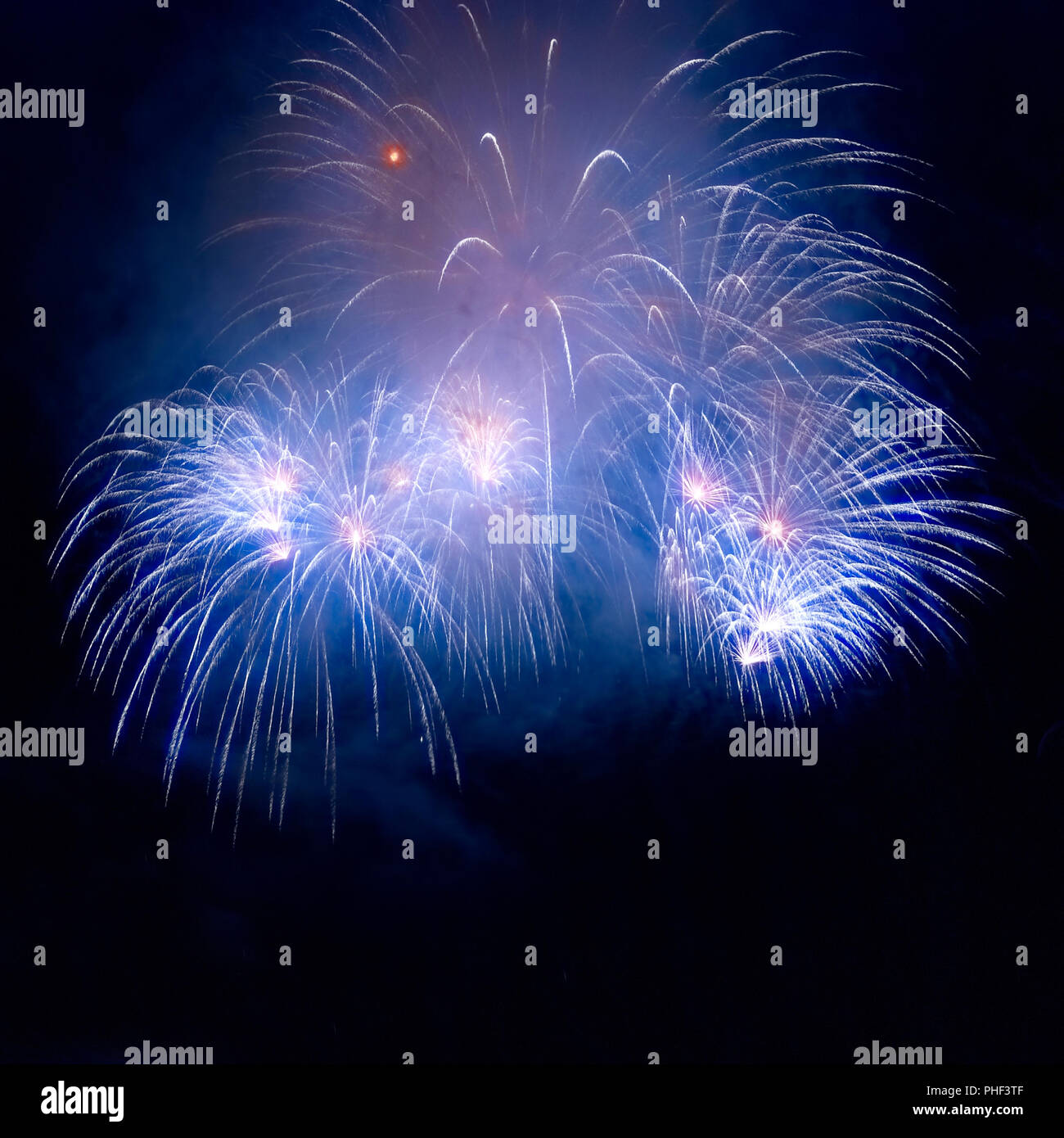 Colorful blue fireworks Stock Photo - Alamy