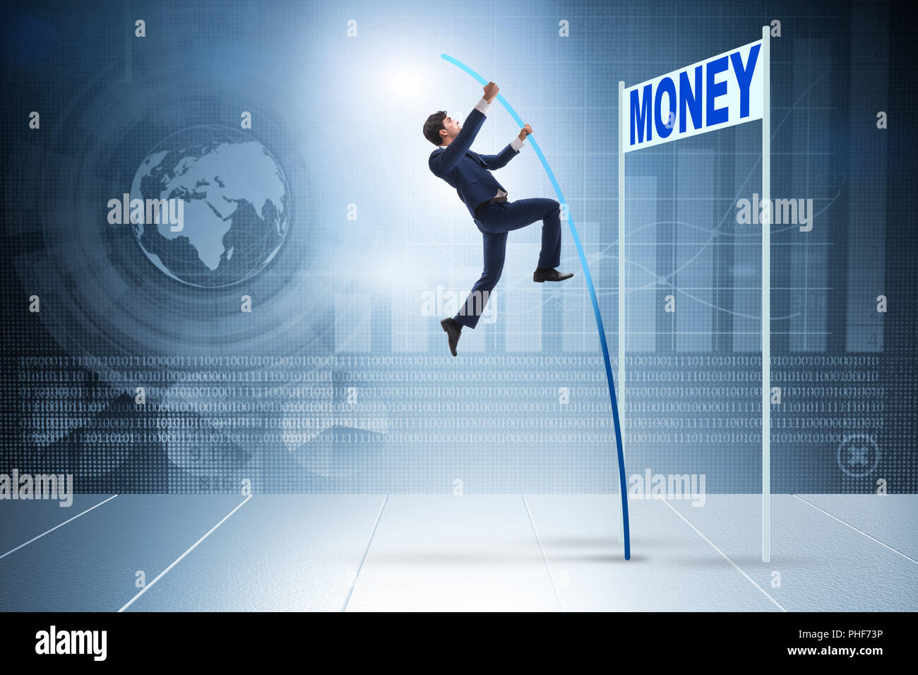Businessman jumping pole vault business hi-res stock photography and ...