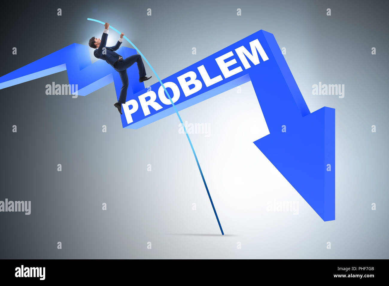 Businessman pole vaulting over hi-res stock photography and images - Alamy