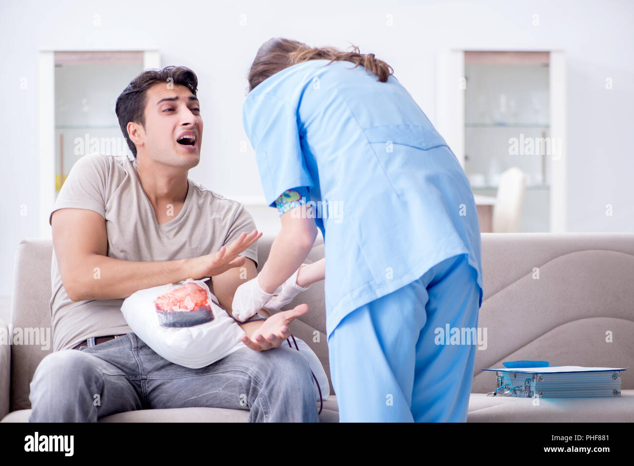 Patient getting blood transfusion in hospital clinic Stock Photo - Alamy