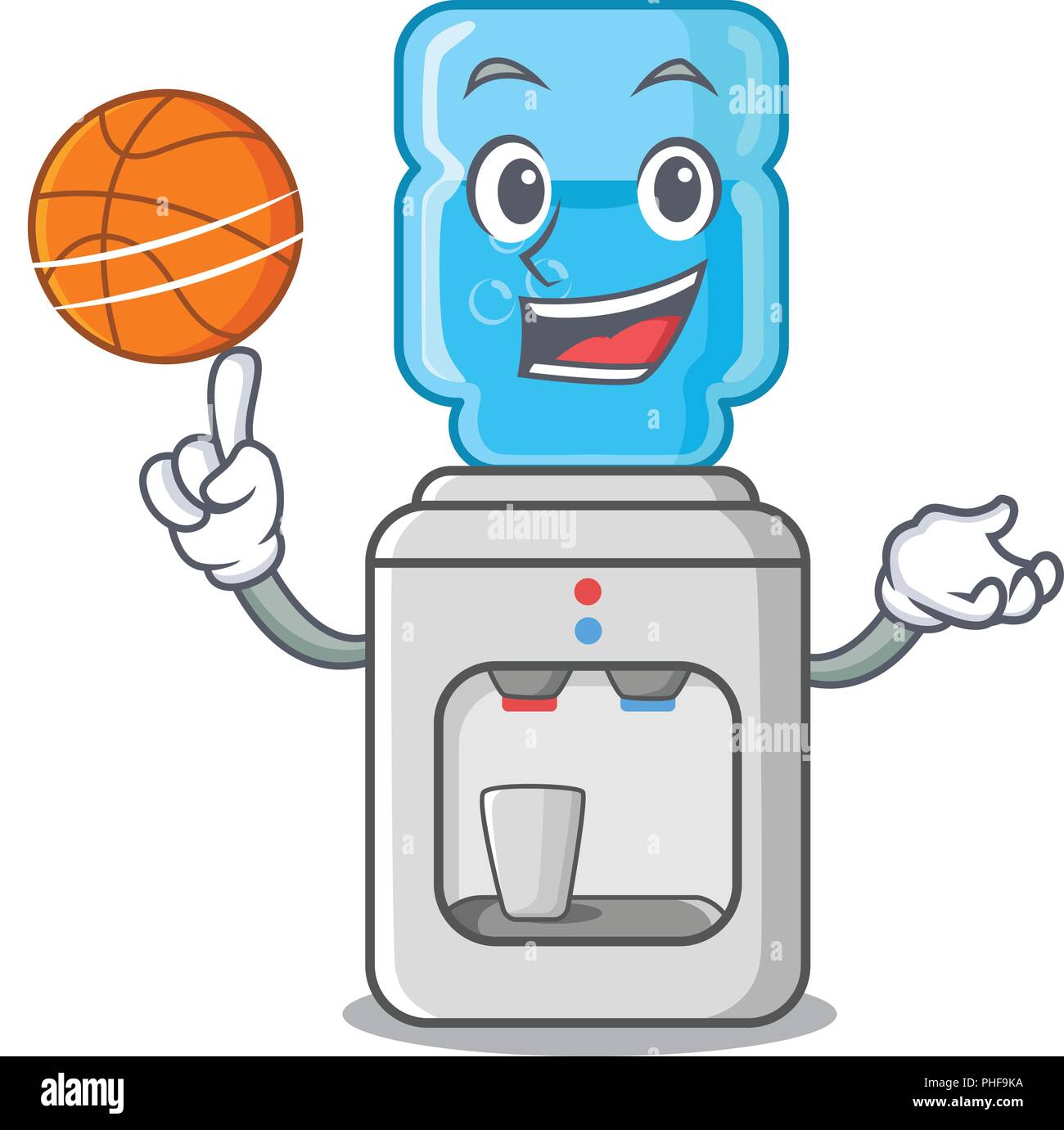 With basketball cartoon water cooler for office and home vector ...