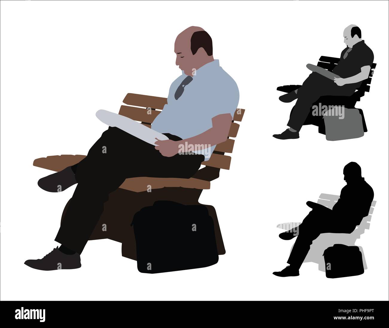 Sitting in park bench Cut Out Stock Images & Pictures - Alamy