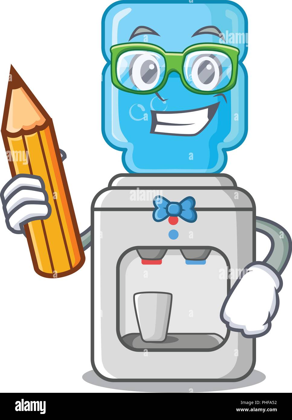 Student electric water cooler against the cartoon vector illustration ...