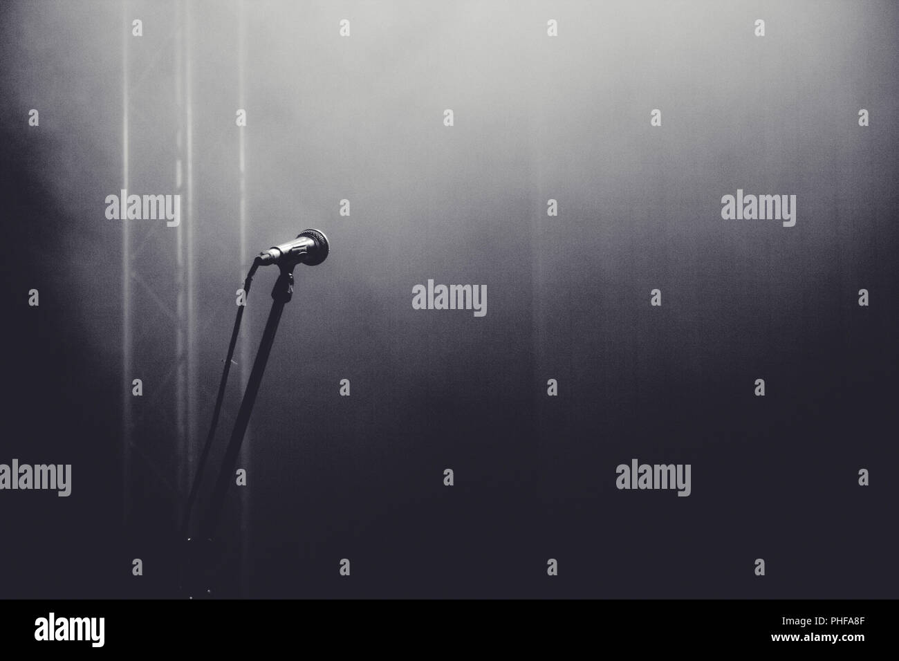 microphone on stage Stock Photo - Alamy