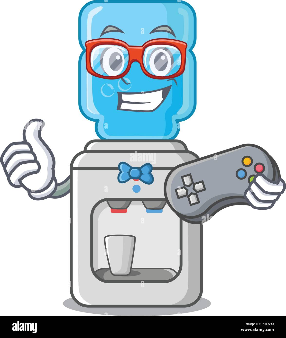 Gamer water cooler with plastic bottle cartoon vector illustration ...