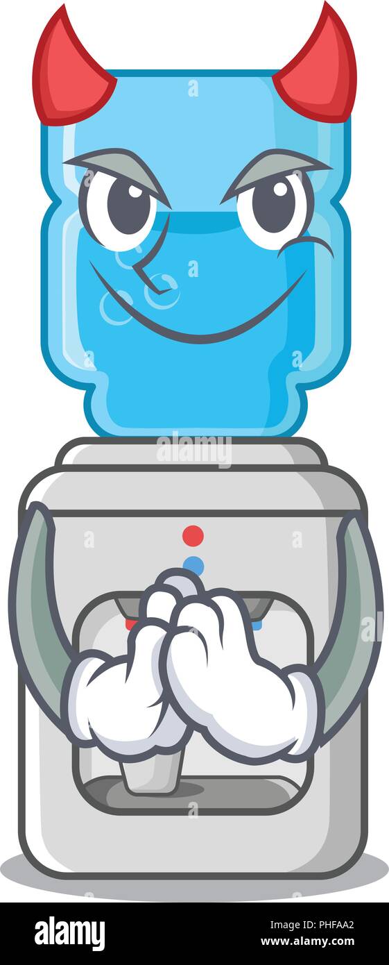 Devil water cooler with plastic bottle cartoon vector illustration ...