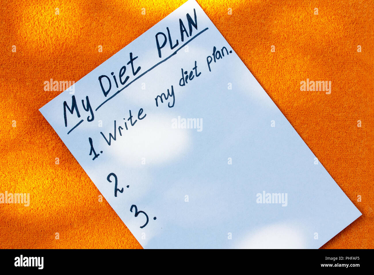 my diet plan Stock Photo - Alamy