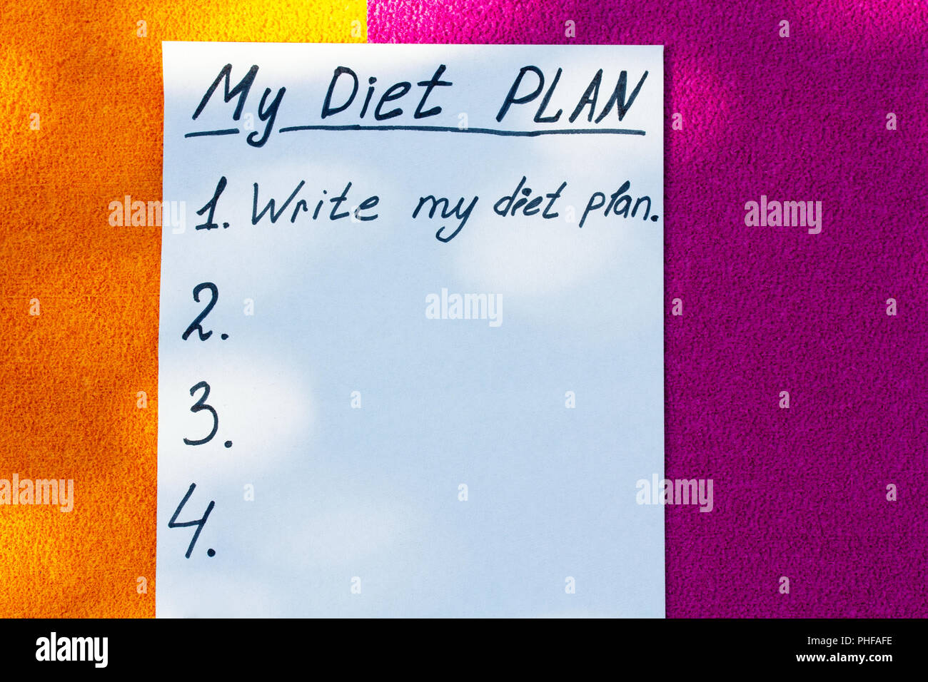 my diet plan Stock Photo - Alamy
