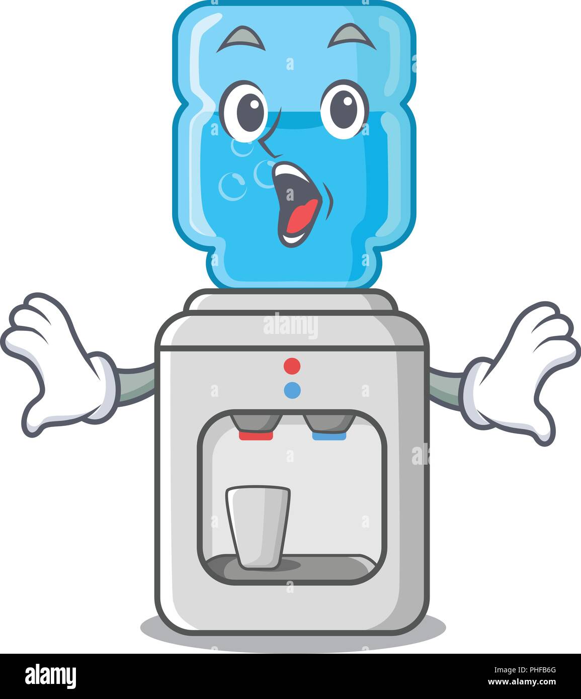 Surprised water cooler with plastic bottle cartoon vector illustration ...