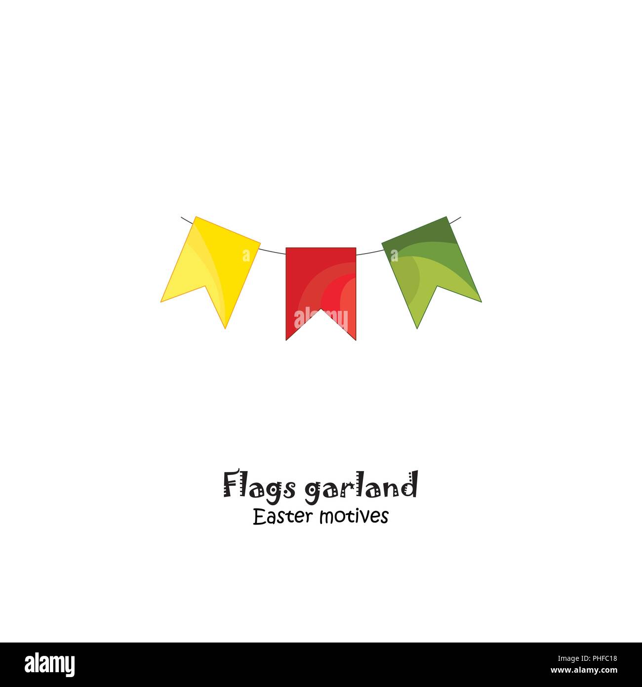 Festive garland painted flags Cut Out Stock Images & Pictures - Alamy