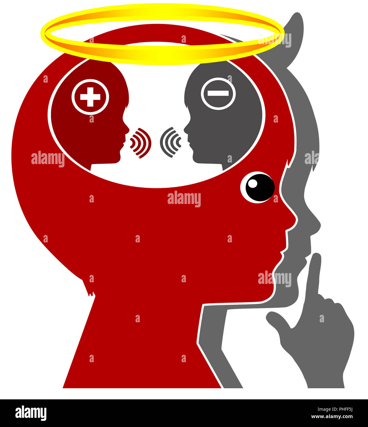 Toddler listening to the inner voice and learn right from wrong in ...