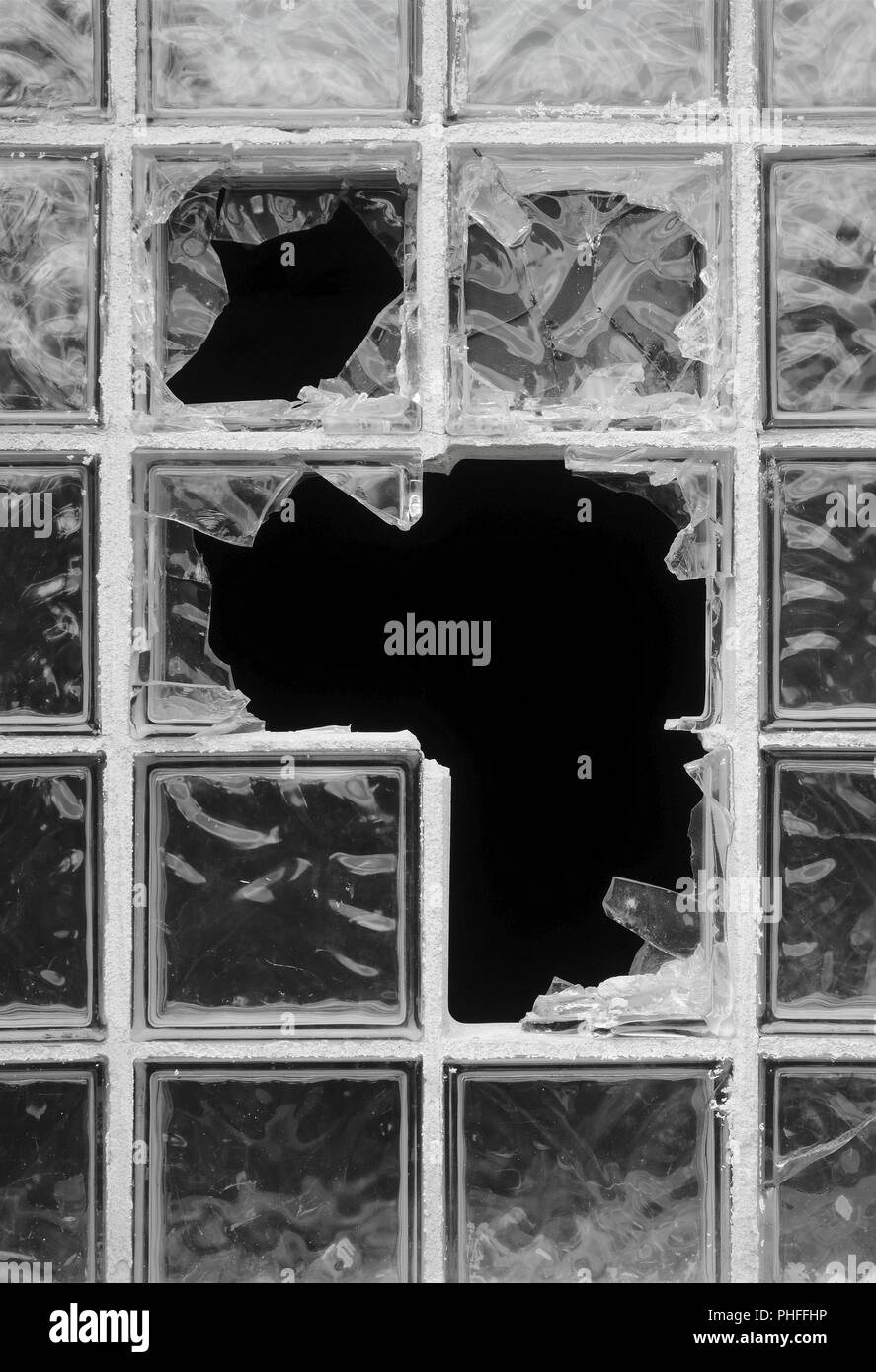 destroyed window at an abandoned company building in Magdeburg Stock ...