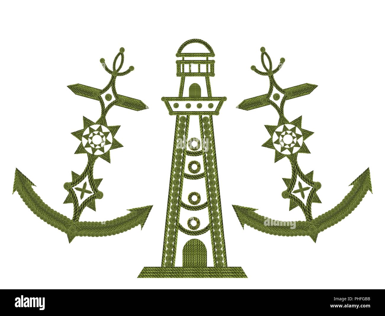 Anchor and lighthouse Stock Photo - Alamy