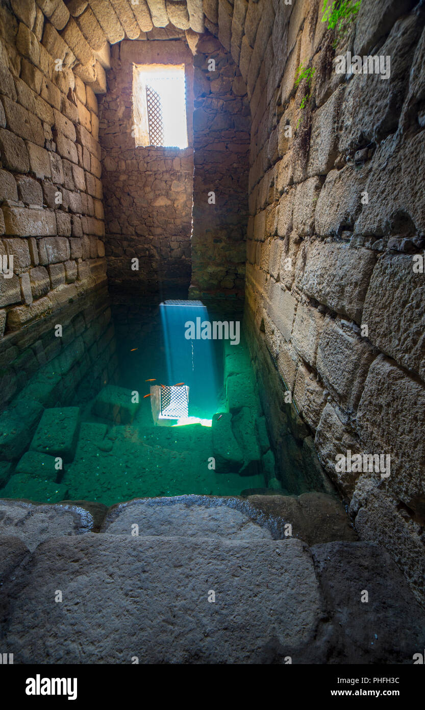 Roman water cistern at Alcazaba arab citadel. Merida, Extremadura ...