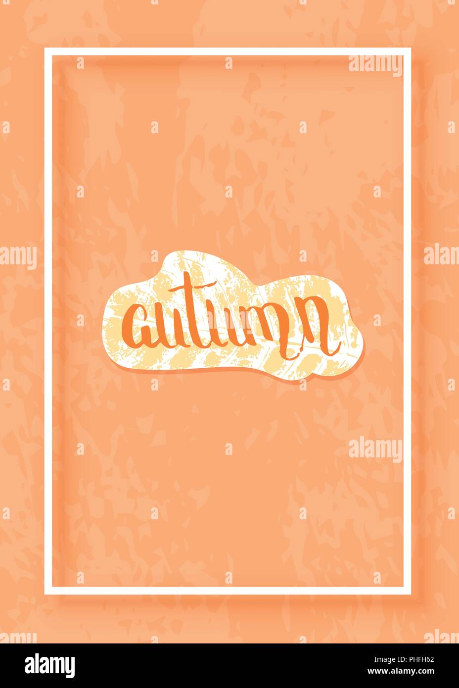 Autumn template. Handwritten lettering with decoration. Element for ...