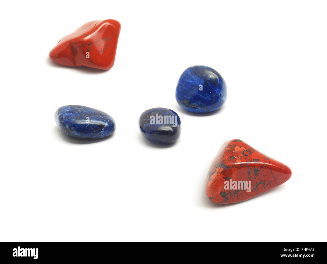 red and blue gemstones isolated on white Stock Photo - Alamy