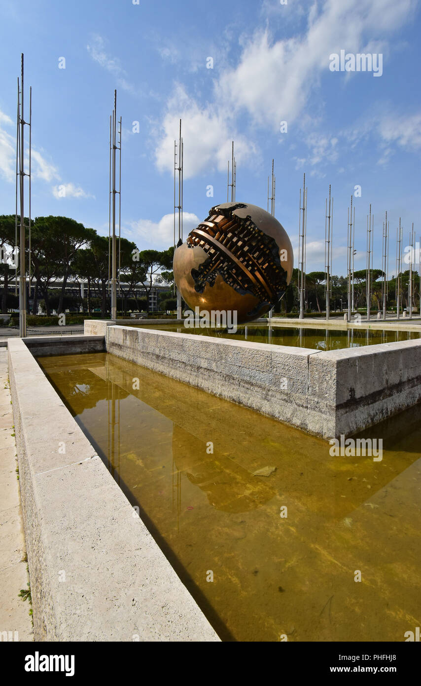 Rome, Italy - The Olimpico stadium and monumental Stadio dei Marmi with ...