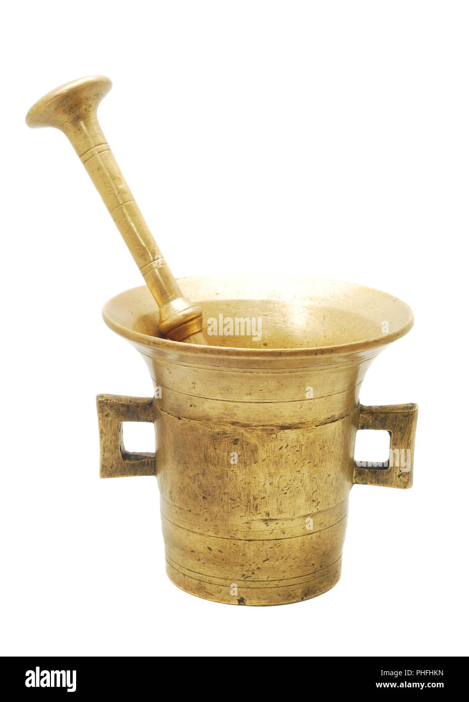 Pestle and mortar metal Cut Out Stock Images & Pictures - Alamy