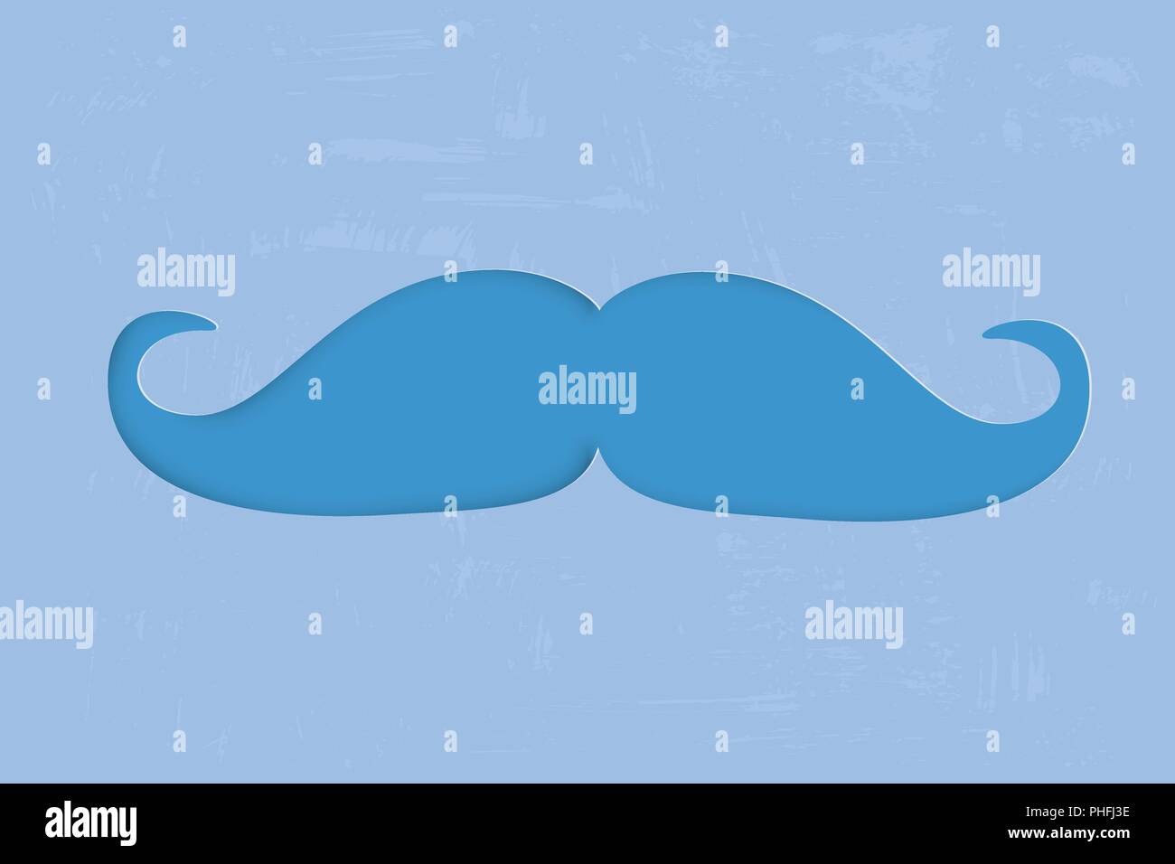 Papercut Mustache shape on textured background. Vector illustration ...