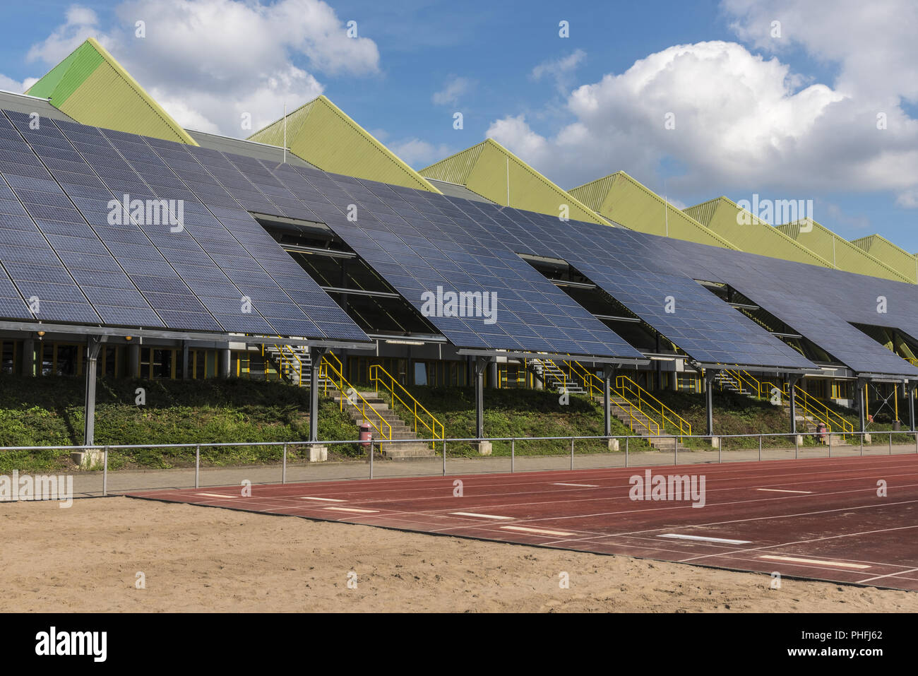 Photovoltaic installation, stadium, Dortmund, Germany, Europe Stock ...
