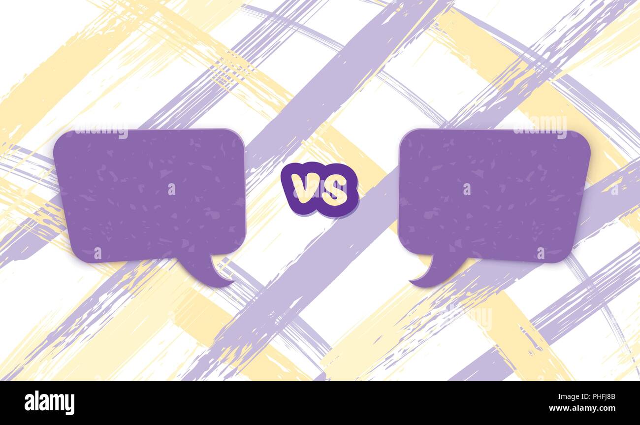Versus template. VS screen with empty space speech bubbles and colorful ...