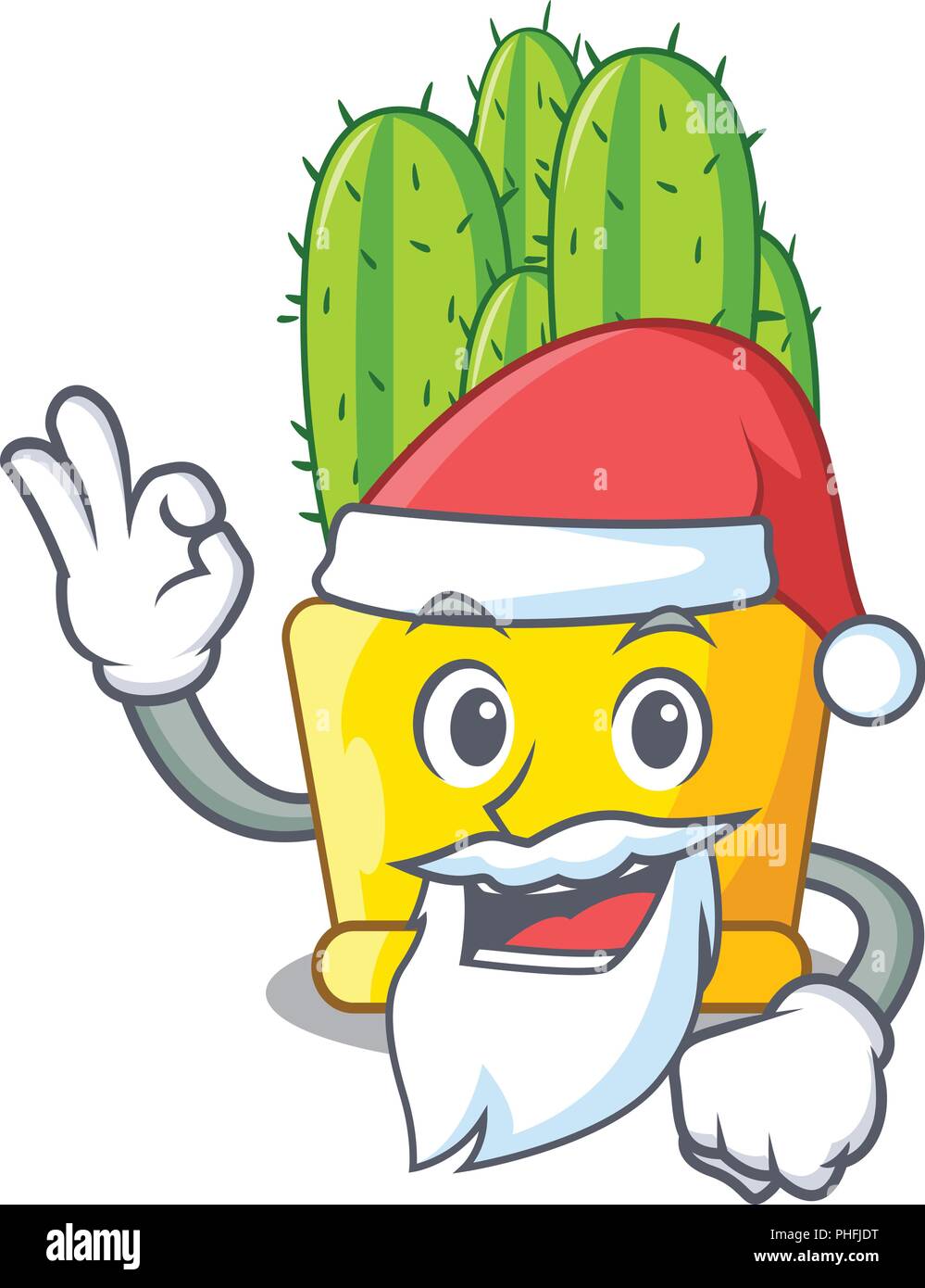 Santa cereus cactus with flower buds cartoon Stock Vector Image & Art ...