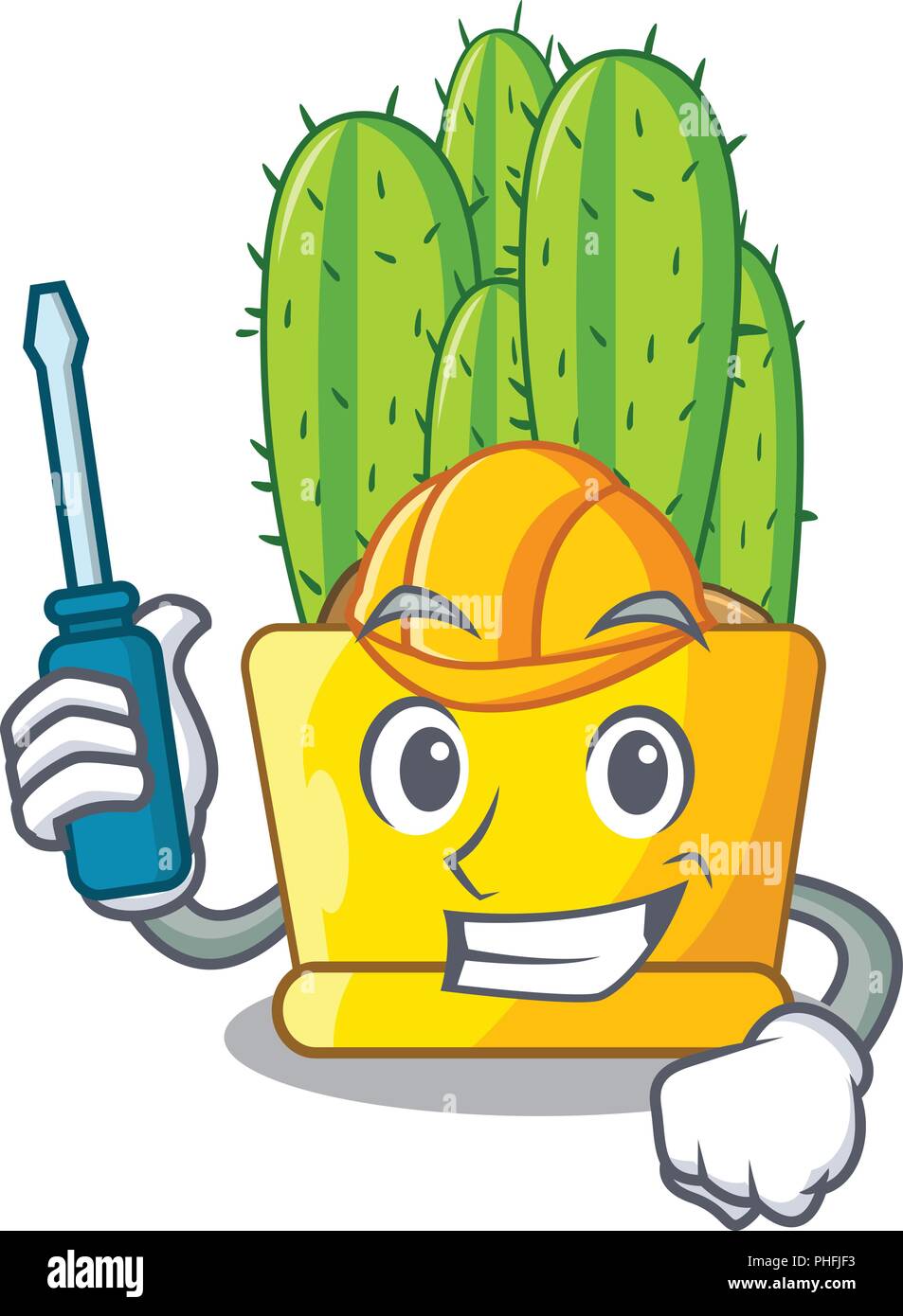 Automotive cereus cactus with flower buds cartoon Stock Vector Image ...