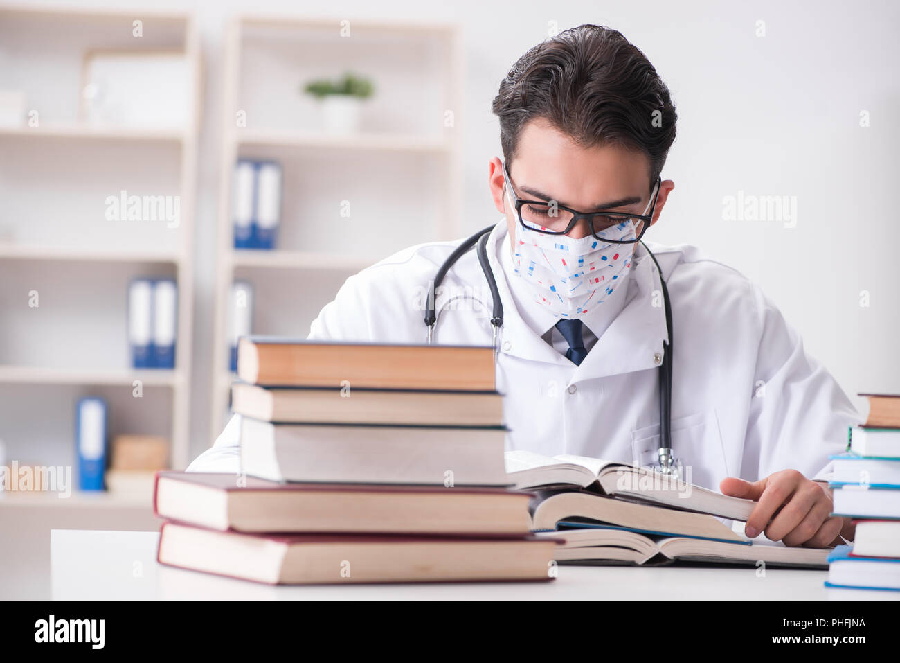 Medical student preparing for university exams Stock Photo - Alamy