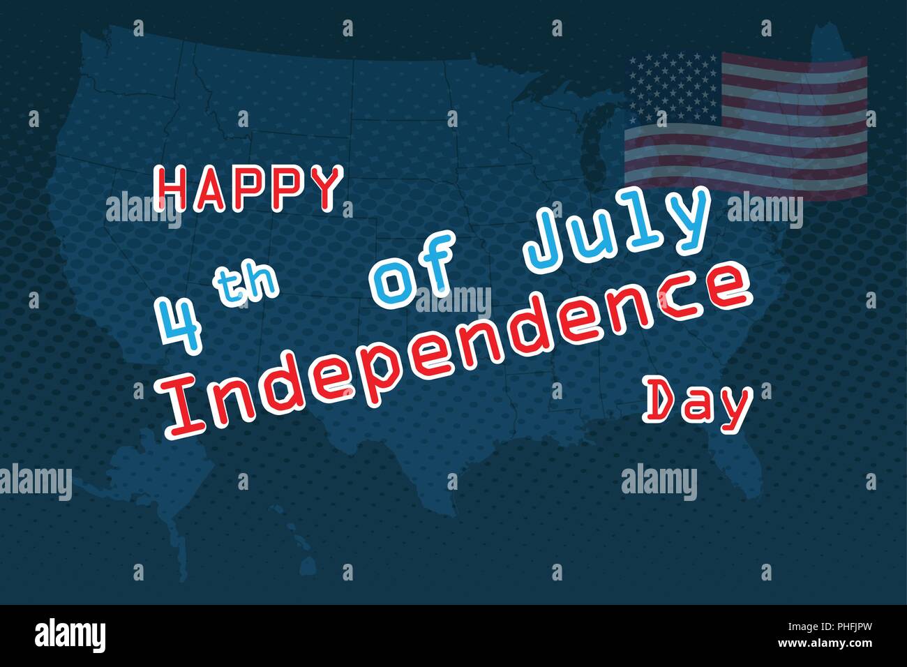 Fourth of July, United Stated independence day greeting. July 4th ...