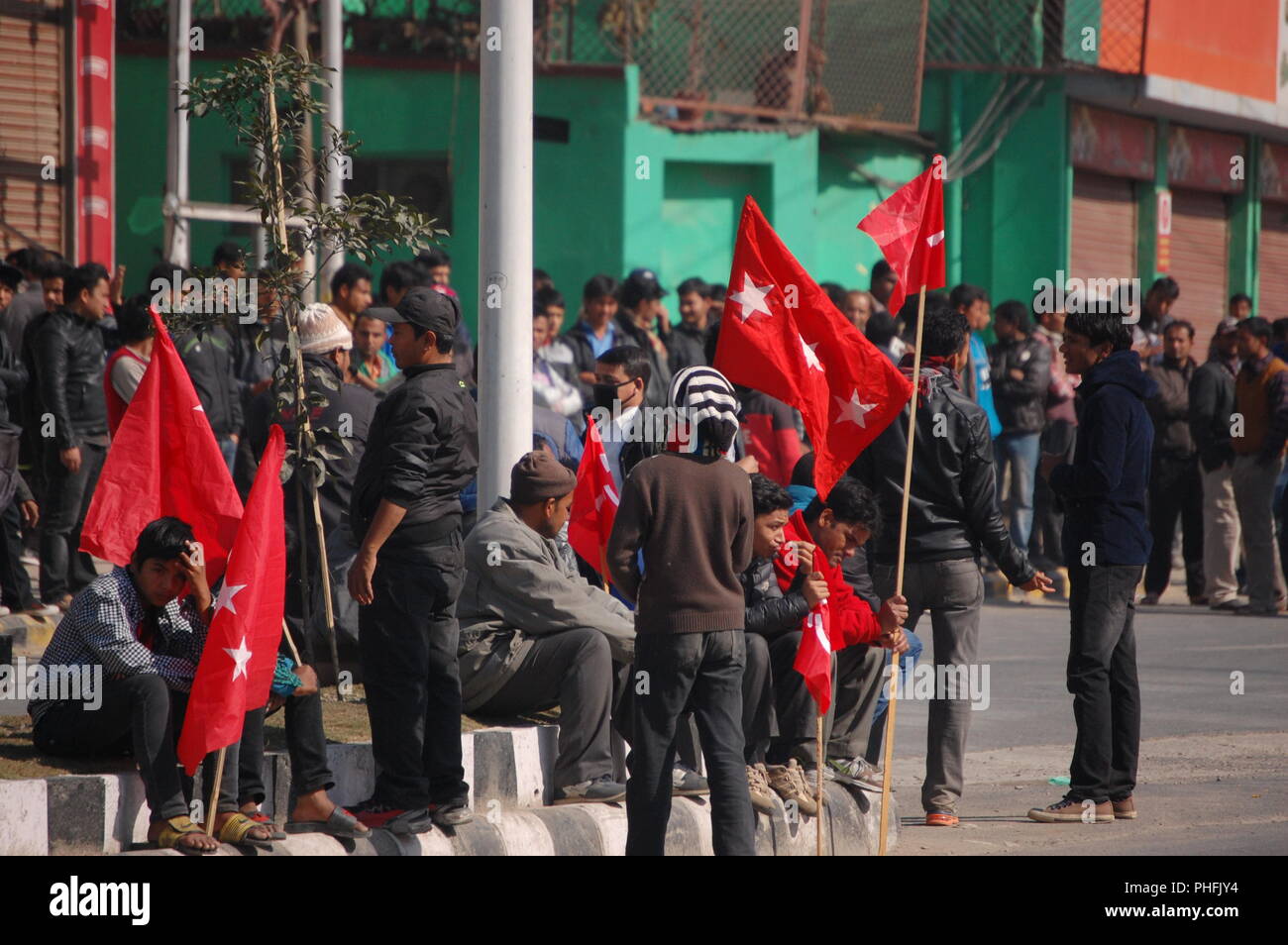 General strike day, Kathmandu, Nepal Stock Photo - Alamy