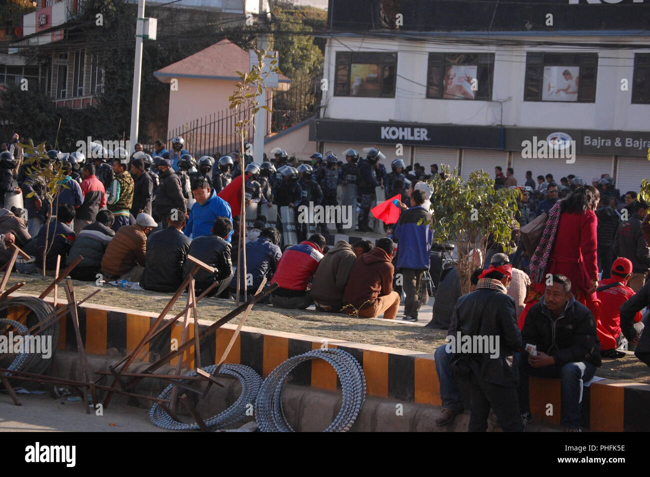 General strike day, Kathmandu, Nepal Stock Photo - Alamy