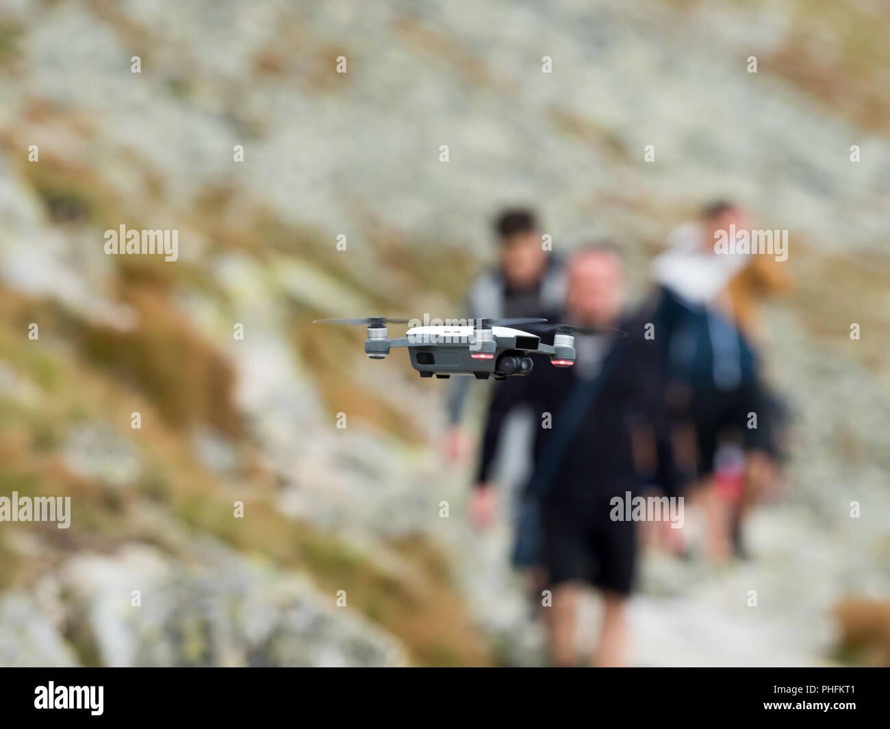 Group tourists on trail drone hi-res stock photography and images - Alamy