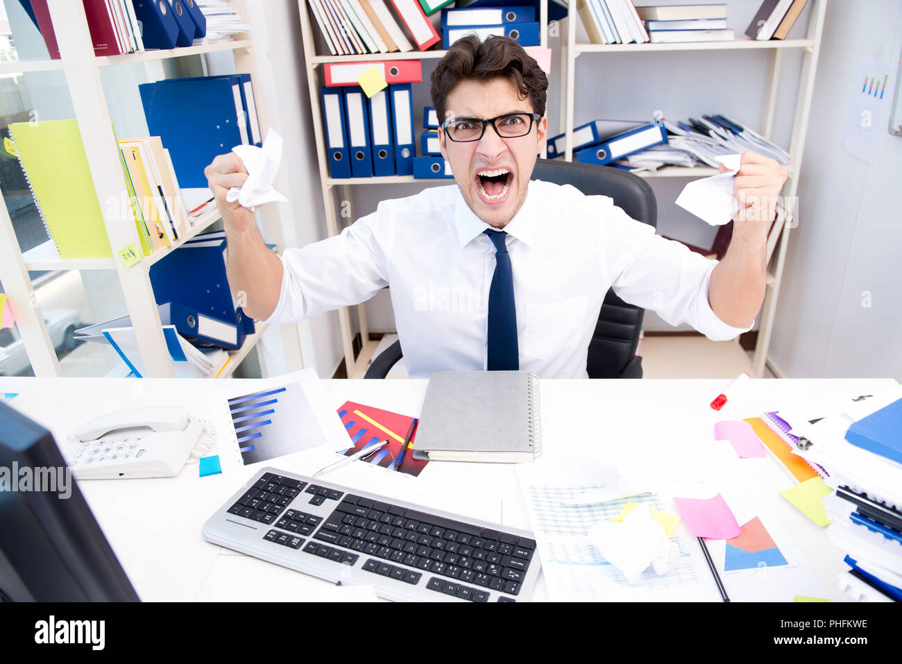Angry and scary businessman in the office Stock Photo - Alamy