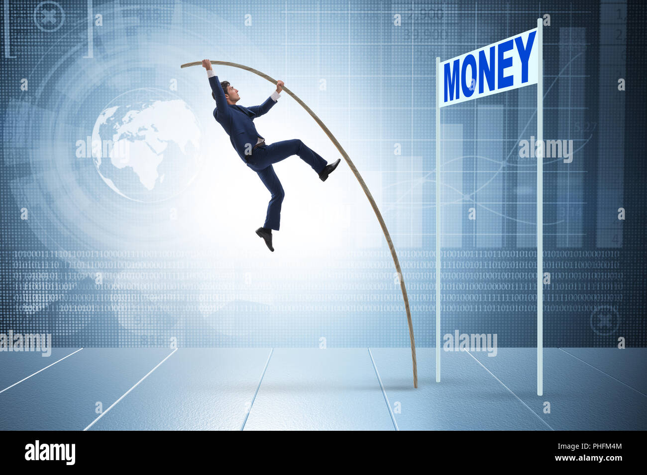 Businessman jumping pole vault business hi-res stock photography and ...