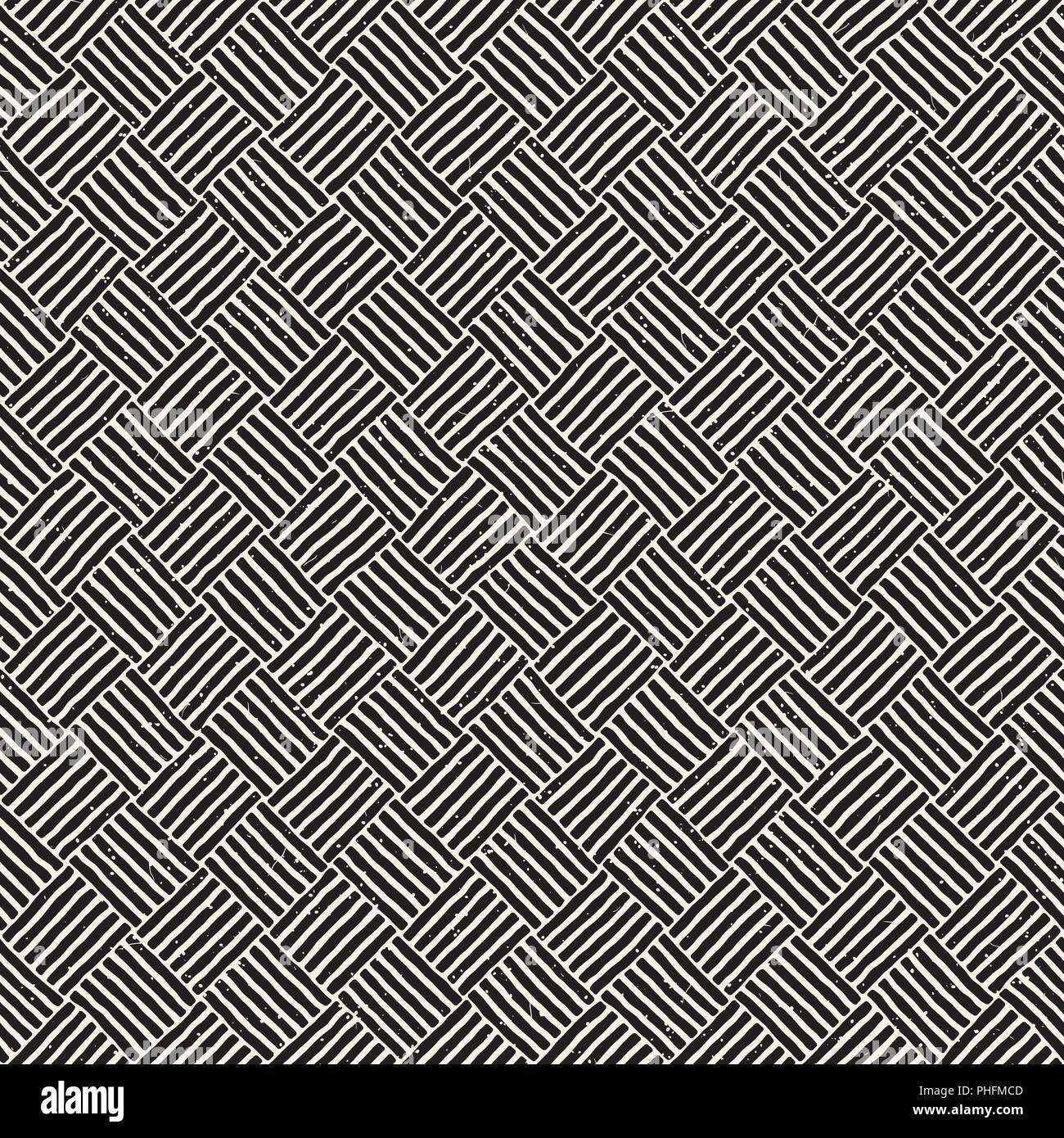 Hand drawn seamless repeating pattern with lines tiling. Grungy ...