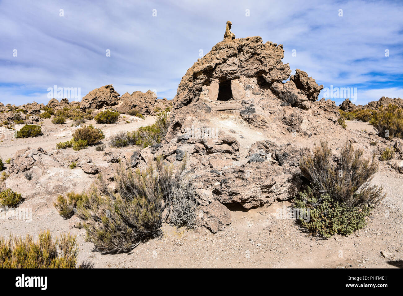 Ancient human remains buried in traditional Chullpas at the Necropolis ...