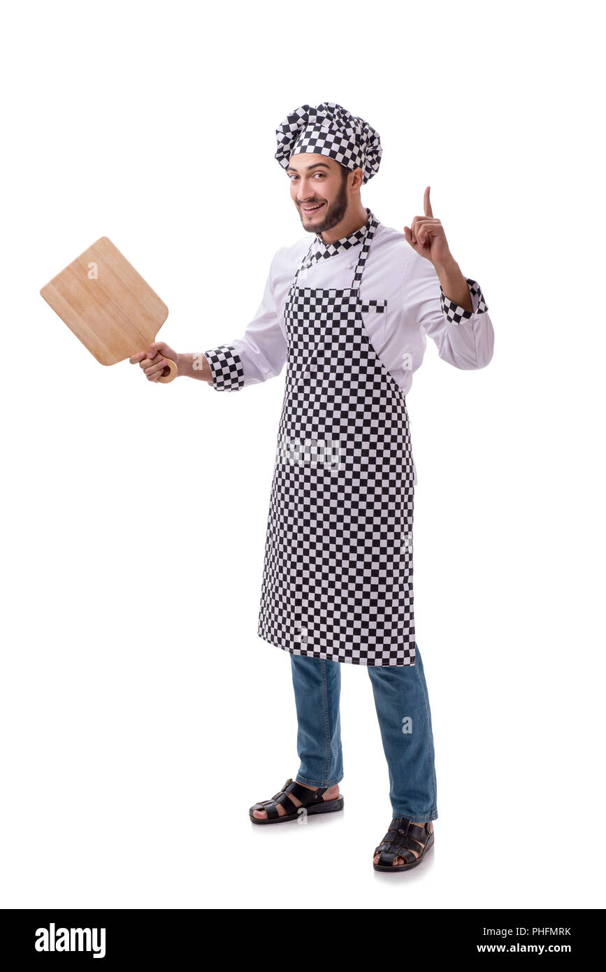 Male cook isolated on the white background Stock Photo - Alamy