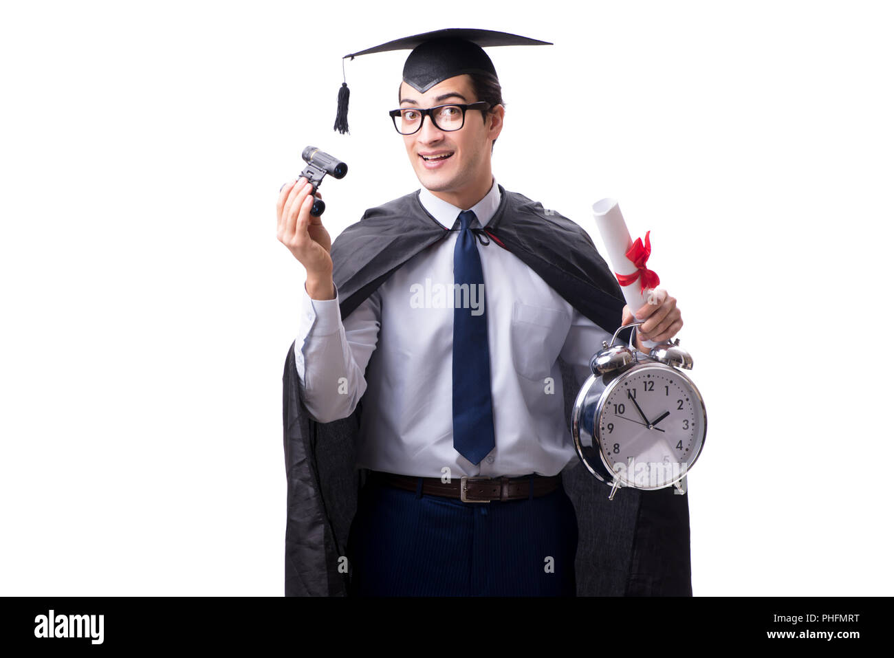 Student graduate isolated on white background Stock Photo - Alamy
